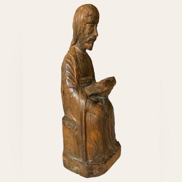 Hand Crafted | Art | Vintage Primitive Wooden Folk Art Biblical Carving ...